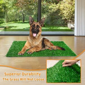 LOOBANI Dog Grass Pee Pads, Arificial Grass Patch for Potty Tray, Fake Grass Tuf for Dogs to Pee On, Indoor Pee Grass for Dog Potty, Dog Grass Outdoor Use- Set of 2(18" x 23")