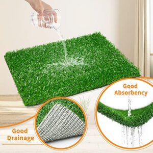 LOOBANI Dog Grass Pee Pads, Arificial Grass Patch for Potty Tray, Fake Grass Tuf for Dogs to Pee On, Indoor Pee Grass for Dog Potty, Dog Grass Outdoor Use- Set of 2(18" x 23")