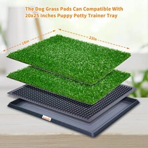 LOOBANI Dog Grass Pee Pads, Arificial Grass Patch for Potty Tray, Fake Grass Tuf for Dogs to Pee On, Indoor Pee Grass for Dog Potty, Dog Grass Outdoor Use- Set of 2(18" x 23")