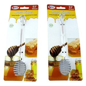 2 Pack BPA Free Honey and Syrup Dipper Stick Server Honey Spoon