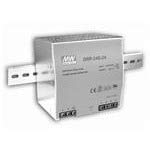 mean well drp-240-48 din rail power supplies 240w 48v 5a, pfc, adj output, enclosed, input: 85~264 vac, 120~370 vdc