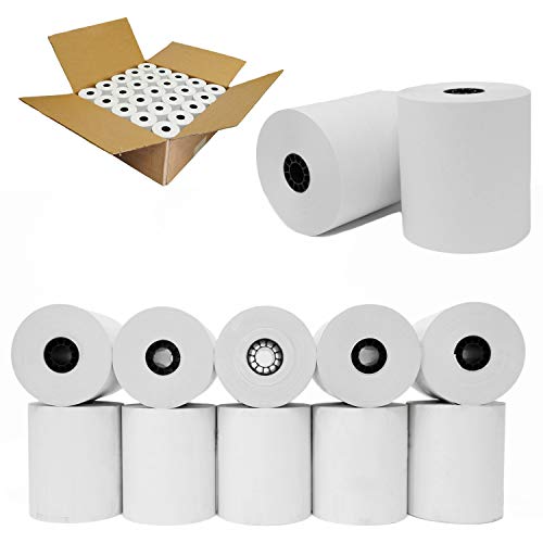 (50 Rolls) 2 1/4" x 150' Thermal Paper 2.25 Inch x 150 ft (57/58mm) Cash Register/Calculator Thermal Receipt Printer Paper for Talento Dassault, Veeder Root TLS350, Verifone Omni 3300 & 3350