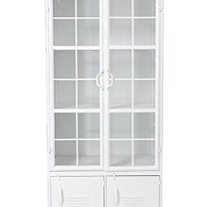 Creative Co-Op Metal Shelves & 4 Doors Cabinets and Shelf Units, White