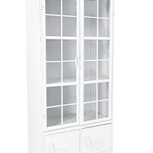 Creative Co-Op Metal Shelves & 4 Doors Cabinets and Shelf Units, White