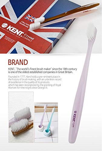 [Kent] Crystal Small Soft Firm Action Soft Toothbrush, Deep Cleaning Sensitive Teeth & Gums for Adults & Teens (Compact Size) - (Set of 5)