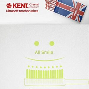 [Kent] Crystal Small Soft Firm Action Soft Toothbrush, Deep Cleaning Sensitive Teeth & Gums for Adults & Teens (Compact Size) - (Set of 5)