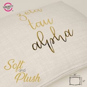 Sorority Shop Alpha Omicron Pi Pillow – Gold Script Design, 12" x 16" Lumbar Pillow Sorority