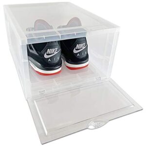 Glory Coast Drop Front Shoe Box, Clear Stackable Storage Container, 2 Pack