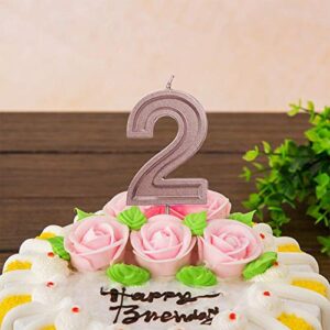 LUTER 2.76 Inches Large Rose Gold Glitter Birthday Candles Birthday Cake Candles Number Candles Cake Topper Decoration for Wedding Party Kids Adults (1)