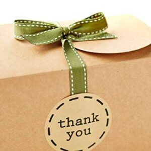 Hayley Cherie - Brown Kraft Gift Treat Boxes with Ribbons & Thank You Stickers (20 Pack) - 6.5 x 4 x 4 inches - Thick 400gsm Cardboard - For Goodies, Candy, Parties, Christmas, Birthdays, Weddings