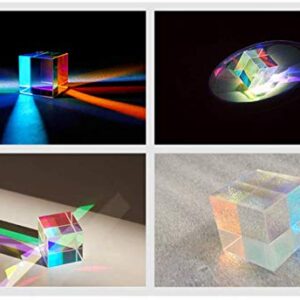 Dtacke Optical Glass Dispersion Prism X-Cube for Physics Teach Decoration Art Prism Glass Cube Prism Photography Rainbow Prism