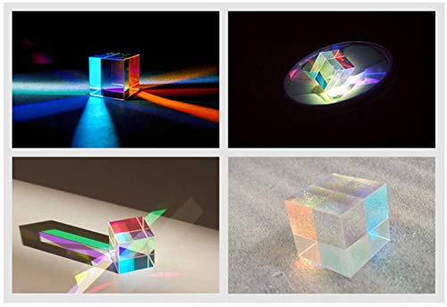 Dtacke Optical Glass Dispersion Prism X-Cube for Physics Teach Decoration Art Prism Glass Cube Prism Photography Rainbow Prism