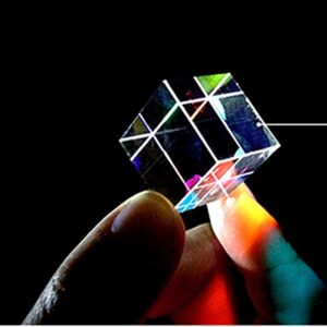 Dtacke Optical Glass Dispersion Prism X-Cube for Physics Teach Decoration Art Prism Glass Cube Prism Photography Rainbow Prism