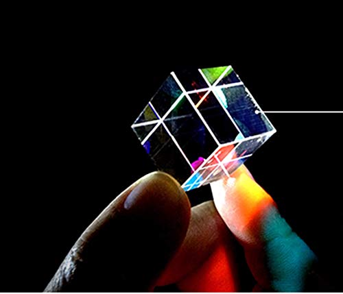 Dtacke Optical Glass Dispersion Prism X-Cube for Physics Teach Decoration Art Prism Glass Cube Prism Photography Rainbow Prism