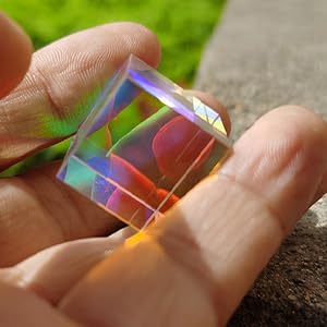 Dtacke Optical Glass Dispersion Prism X-Cube for Physics Teach Decoration Art Prism Glass Cube Prism Photography Rainbow Prism