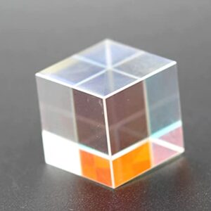 Dtacke Optical Glass Dispersion Prism X-Cube for Physics Teach Decoration Art Prism Glass Cube Prism Photography Rainbow Prism