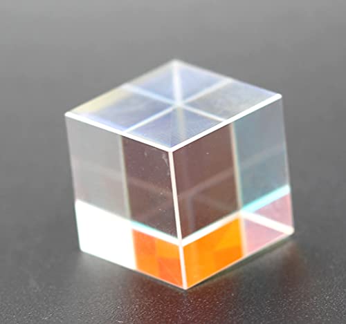 Dtacke Optical Glass Dispersion Prism X-Cube for Physics Teach Decoration Art Prism Glass Cube Prism Photography Rainbow Prism