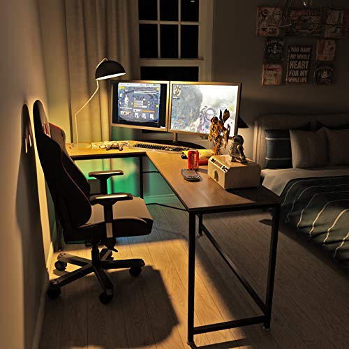 Weehom Reversible L Shaped Desk Corner Computer Desks for Home Office 66 Inch Large PC Laptop Gaming Table