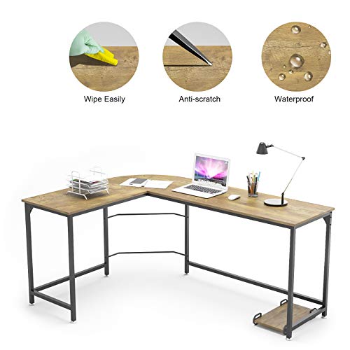 Weehom Reversible L Shaped Desk Corner Computer Desks for Home Office 66 Inch Large PC Laptop Gaming Table