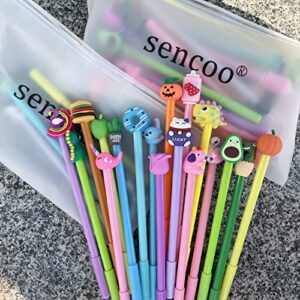 sencoo 24 pack Cute Cartoon Gel Black Ink Pens Assorted Style Writing Pens for Kiddos Birthday Present School Prize Student Gift Fun Girl Pens (black)