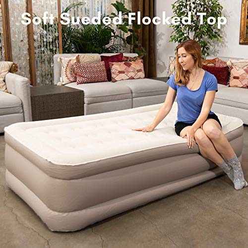 Aria Twin Inflatable Air Mattress with Built-in Pump Comfortable Self-Inflating Air Bed for Guests or Travel