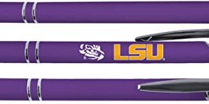 Greeting Pen LSU Soft Touch Coated Metal Pen 4 Pack (4013), Purple/Multi