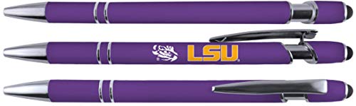 Greeting Pen LSU Soft Touch Coated Metal Pen 4 Pack (4013), Purple/Multi