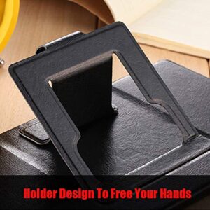 DRIDOUAM Mobile Phone Screen Magnifier 8" HD Screen Enlarger Movies Amplifier Foldable Holder Stand for All Smartphones, PU Leather, Black