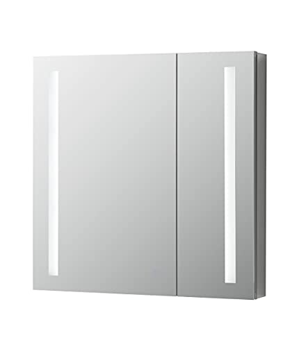 AQUADOM Royale Basic 30in x 30in x 5in LED Medicine Mirror Cabinet Recessed Surface Mounted, Dimmer, Touch Screen Button