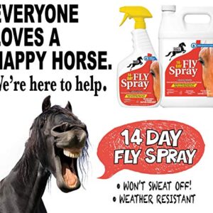 Happy Horse Fly Spray, 14-Day Sweat and Weather Resistant Long Lasting Fly Spray, 32oz