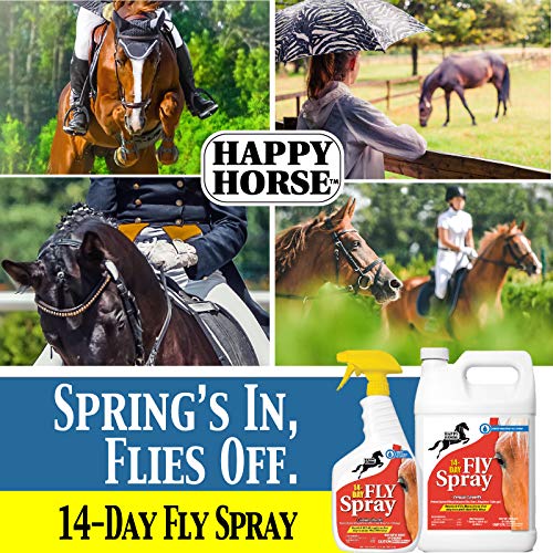 Happy Horse Fly Spray, 14-Day Sweat and Weather Resistant Long Lasting Fly Spray, 32oz