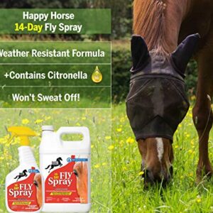 Happy Horse Fly Spray, 14-Day Sweat and Weather Resistant Long Lasting Fly Spray, 32oz