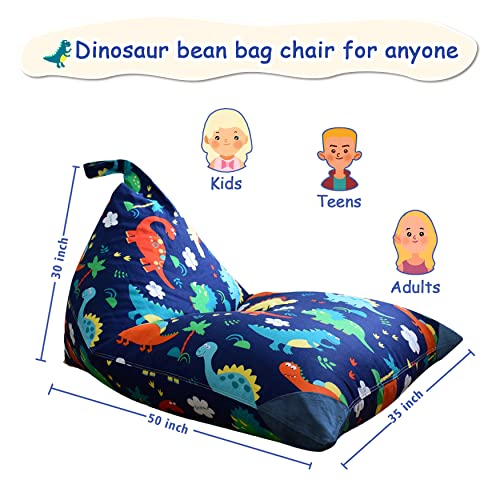 Jorbest Stuffed Animal Storage Bean Bag Chair for Kids Adults, Stuffed Animal Bean Bag Storage, Dinosaur Bean Bag Stuffed Animal Storage, Dinosaur Kids Bean Bag Chair Cover - Cover ONLY (200L/52 Gal)