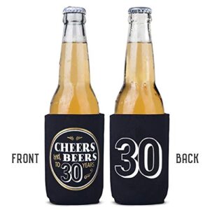 Prazoli 30th Birthday Can Coolers (12 Pack) - Mens Dirty 30 Birthday Decorations for Him, Cheers and Beers to 30 Years Birthday Decoration, 30th Birthday Party Favors, Thirty Birthday Decorations