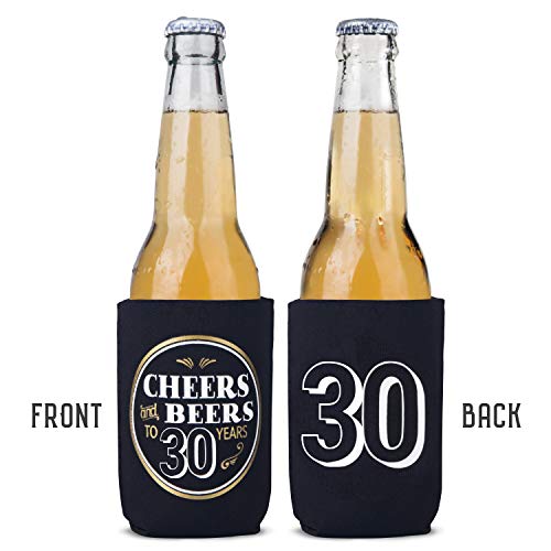 Prazoli 30th Birthday Can Coolers (12 Pack) - Mens Dirty 30 Birthday Decorations for Him, Cheers and Beers to 30 Years Birthday Decoration, 30th Birthday Party Favors, Thirty Birthday Decorations