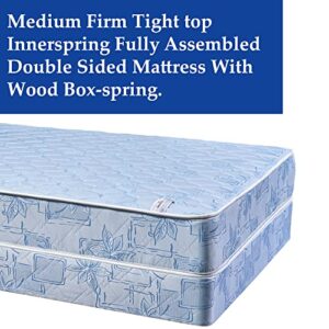 9-Inch Medium Firm Tight top Innerspring Fully Assembled Double Sided Mattress and Box Spring/Foundation, Good for The Back