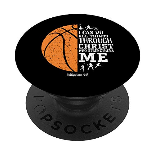 Philippians 4:13 Christian Religious Verse Basketball Gifts PopSockets Swappable PopGrip