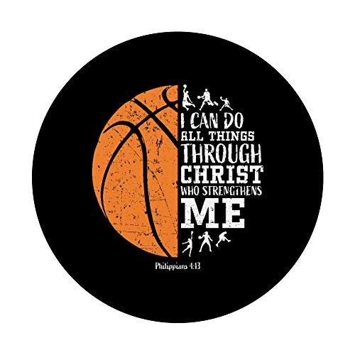 Philippians 4:13 Christian Religious Verse Basketball Gifts PopSockets Swappable PopGrip