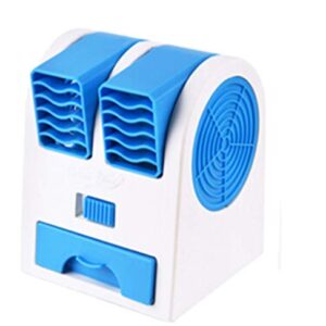 BXT Portable Air Conditioner Fan Dual Bladeless Safe Mini Personal Fan Battery Powered/USB Recharging Table Desktop Fan Drawer Frgance Perfume Oil Misting Fan Cooling Cooler Indoor/Outdoor Use