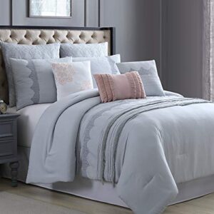 amrapur overseas kinley 8-piece embroidered comforter set queen