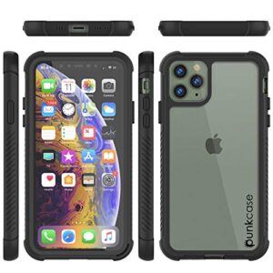 PunkCase iPhone 11 Pro Max Case [Spartan Series] Clear Rugged Heavy Duty Cover W/Built in Screen Protector | Ultra Slim 360 Full Body Protection Compatible W/Apple iPhone 11 Pro Max [Black]