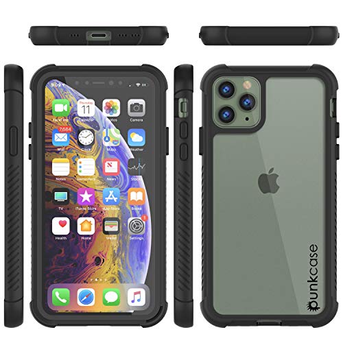 PunkCase iPhone 11 Pro Max Case [Spartan Series] Clear Rugged Heavy Duty Cover W/Built in Screen Protector | Ultra Slim 360 Full Body Protection Compatible W/Apple iPhone 11 Pro Max [Black]