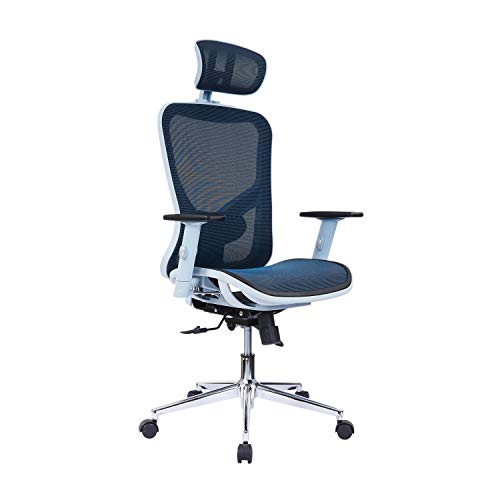 Techni Mobili Mesh Office Chair - High Back Computer Desk Chair with Adjustable Arms, Headrest, & Lumbar Support - Ergonomic Chair with Seat Cushion, Wheels, & Reclining Tilt Lock