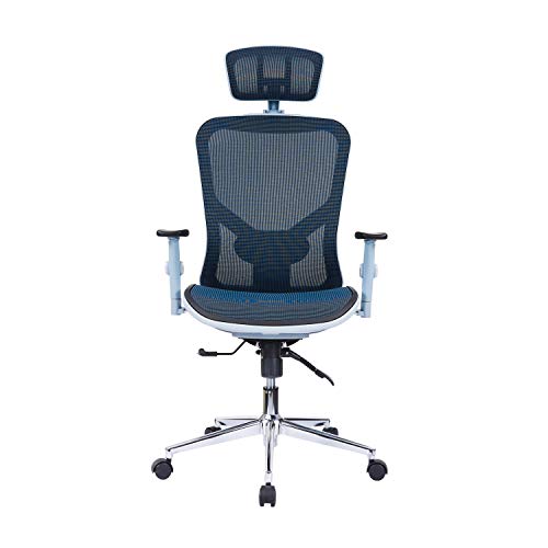 Techni Mobili Mesh Office Chair - High Back Computer Desk Chair with Adjustable Arms, Headrest, & Lumbar Support - Ergonomic Chair with Seat Cushion, Wheels, & Reclining Tilt Lock