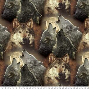 Wolf Trinity Anti-Pill Premium No-Sew Throw Fleece Fabric Kit (72x60)