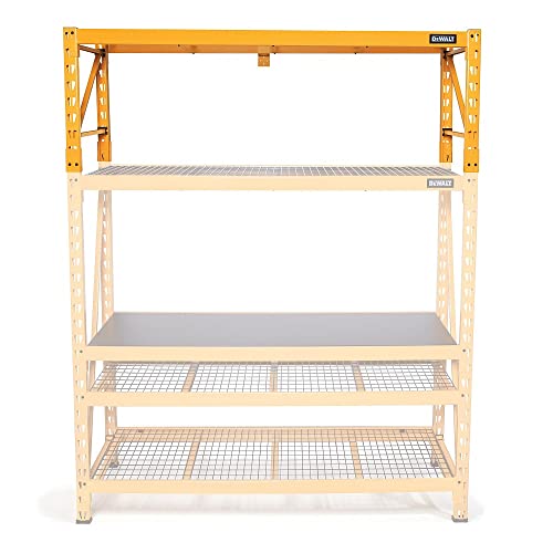 DEWALT 6-Foot Wide Single Shelf Industrial Rack Extension Kit, Add 2 Feet of Extra Height to 6-ft Storage Racks, 2,500-lb Capacity, Powder-Coated Steel, NOT Compatible with 4-Foot Wide Shelf