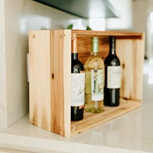 Large Wooden Wine Crate, Holds a Dozen Wine Bottles for Storage and Display