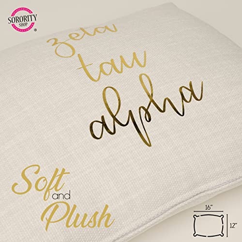 Sorority Shop Kappa Alpha Theta Pillow – Gold Script Design, 12" x 16" Lumbar Pillow Sorority