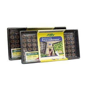 Ferry Morse Jiffy Seed Starting Greenhouse with 72 36mm Peat Pellets and Bonus SUPERthrive Sample + Plant Markers (2 Pack)