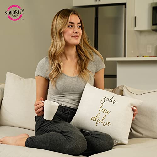 Sorority Shop Phi Sigma Sigma Pillow – Gold Script Design, 12" x 16" Lumbar Pillow Sorority